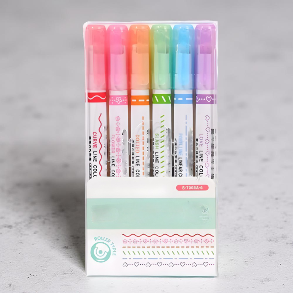 Highlighters Curve Marker Pens Creative Journaling Set – Slumberkiddies