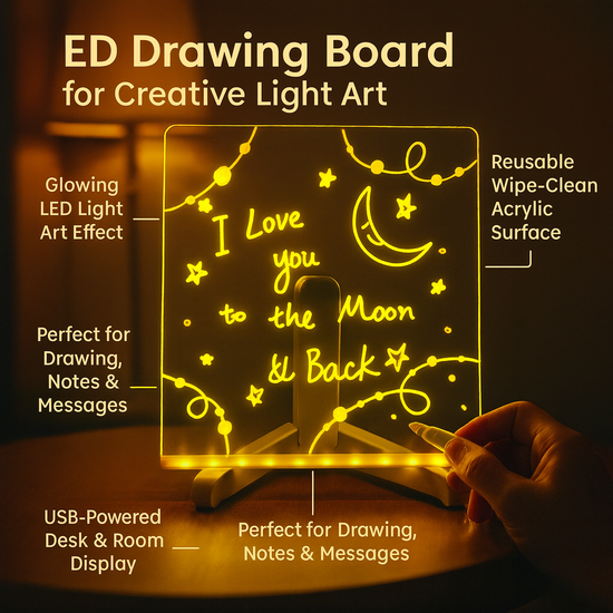 Kids Art LED Acrylic Drawing Board Creative Light Panel Display ...