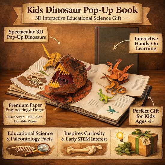 Kids Dinosaur Pop-Up Book - 3D Interactive Educational Science Gift ...