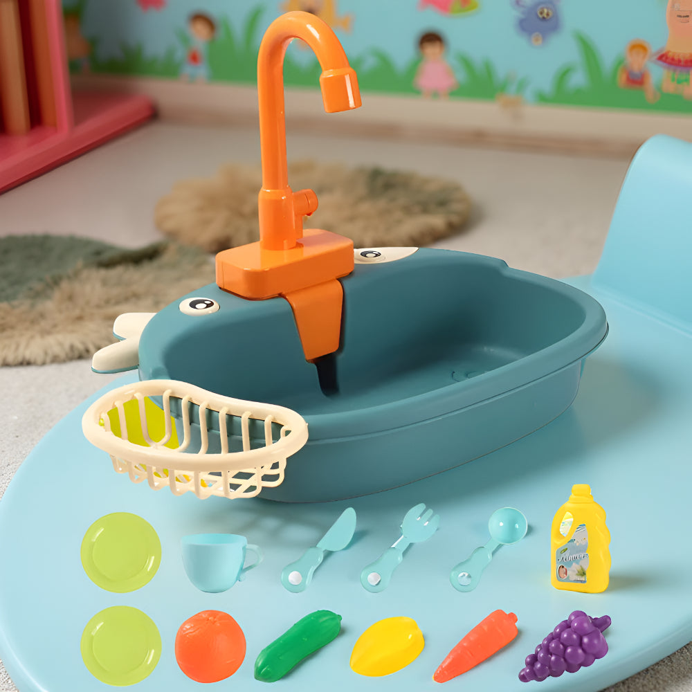 Kids Toy Play Sink Water Station Pretend Kitchen Activity Set ...
