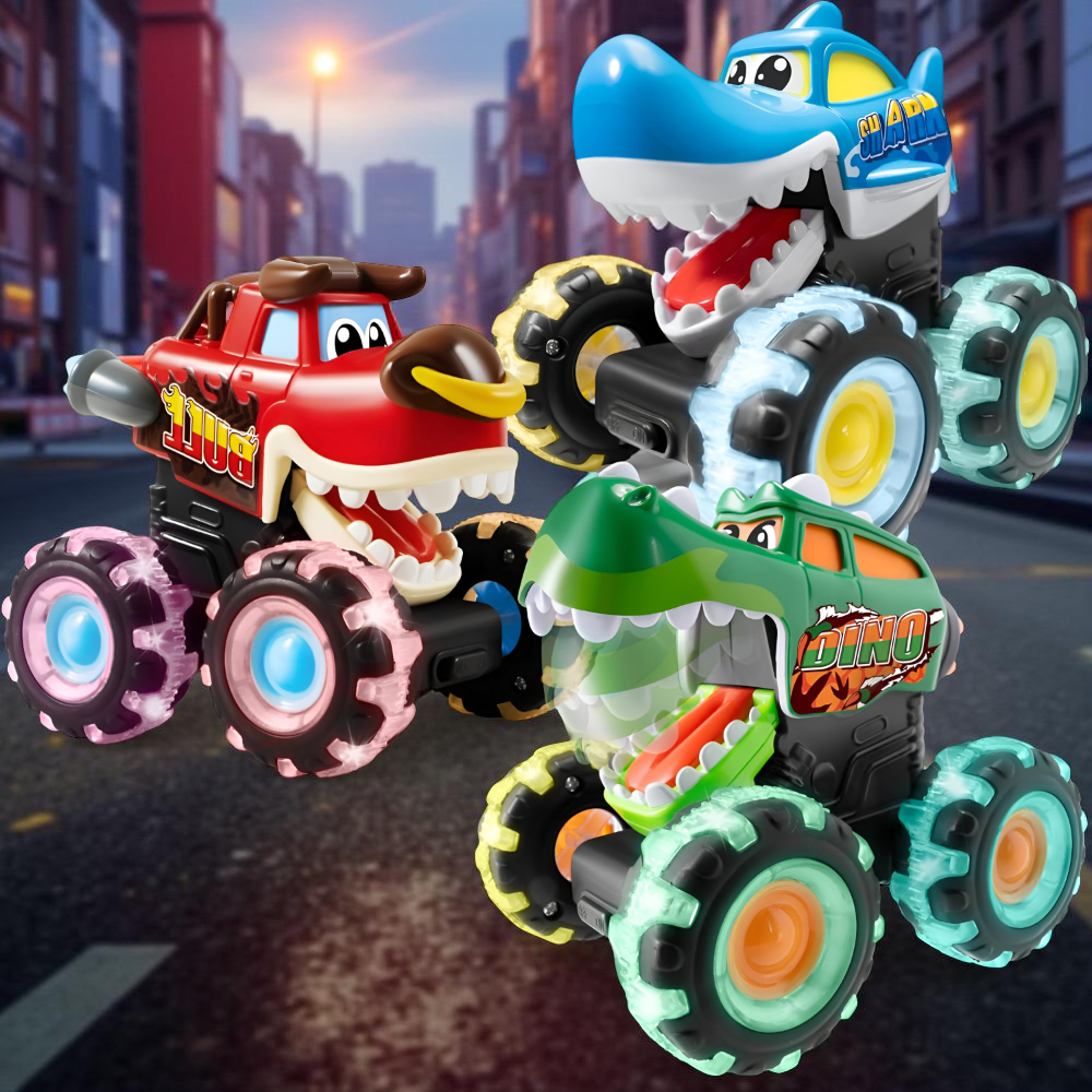 Toy Cars Monster Truck Light Up Toddlers Press Go Chomp Action Toy ...